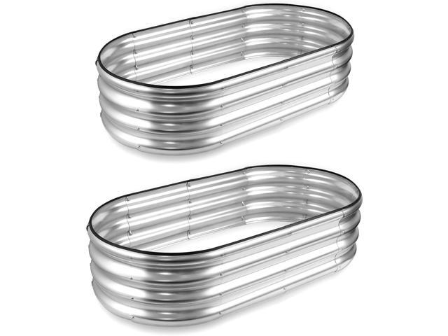 Click here for JERIA Raised Garden Bed Galvanized Raised 2 Pcs 4×... prices
