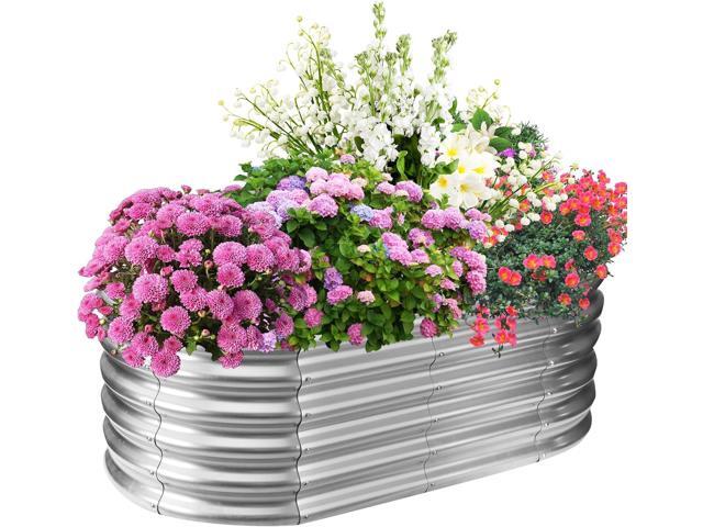 Click here for 17 Tall Elevated Oval Metal Raised Garden Bed - 4f... prices
