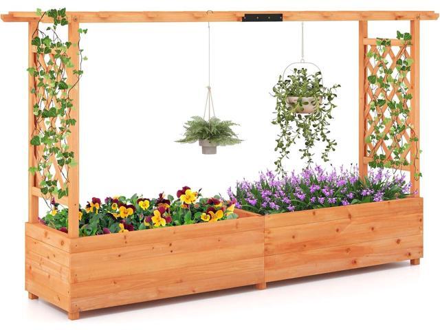 Click here for HAPPYGRILL Raised Garden Bed with Trellis  Freesta... prices