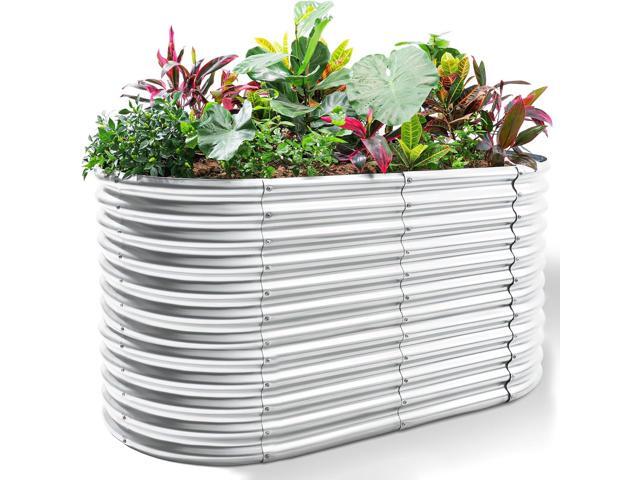 Click here for Land Guard 8x4x3ft Oval Galvanized Raised Garden B... prices