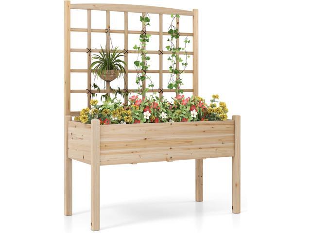 Click here for HAPPYGRILL Raised Garden Bed with Lattice Trellis... prices