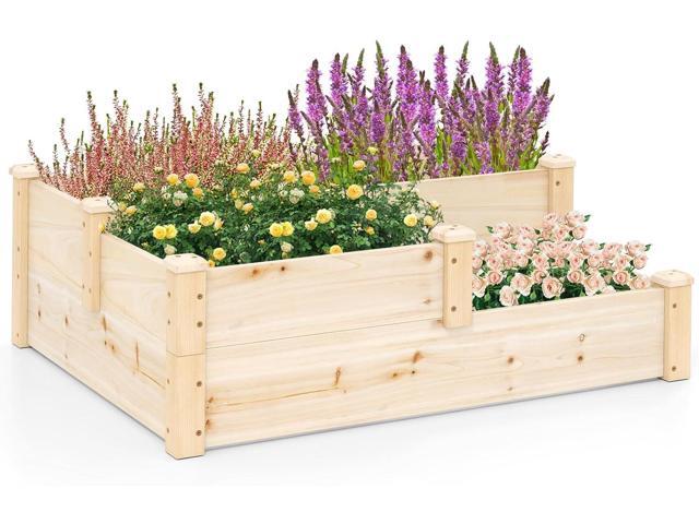 Click here for HAPPYGRILL 3-Tier Raised Garden Bed  Wood Elevated... prices