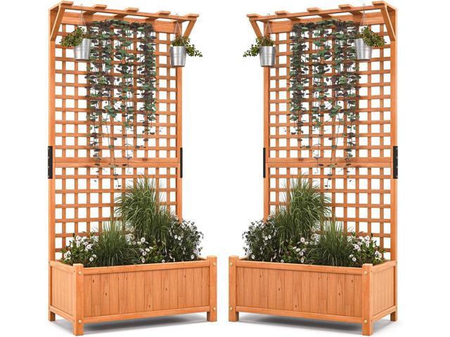 Click here for Giantex 2 Pcs Raised Garden Bed with Trellis & Roo... prices