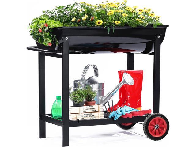 Click here for Aveyas Metal Raised Planter Box on Wheels with Gar... prices