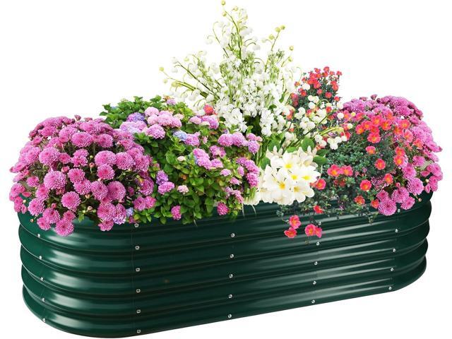 Click here for 17 Tall Elevated Oval Metal Raised Garden Bed - 5f... prices