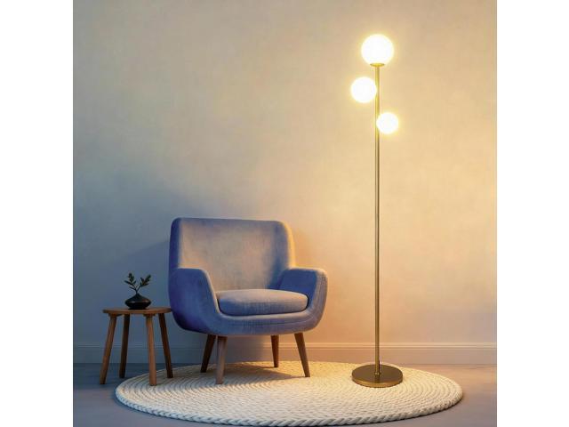 Click here for Fiqevs 3 Globe Mid Century Modern Floor Lamp for L... prices