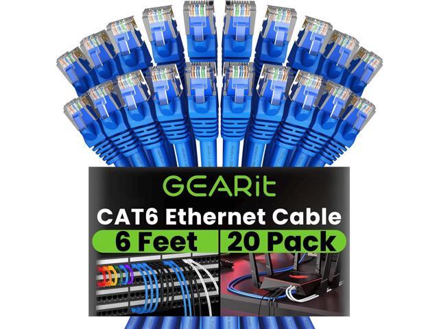 Click here for GearIT Cat 6 Ethernet Cable Pack - 20-Pack 6 ft Ca... prices