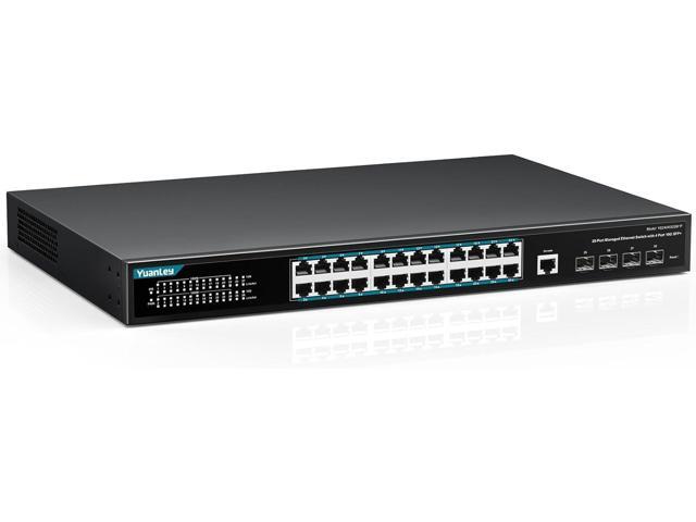 Click here for YuanLey 28 Port Gigabit Managed PoE Switch with 24... prices