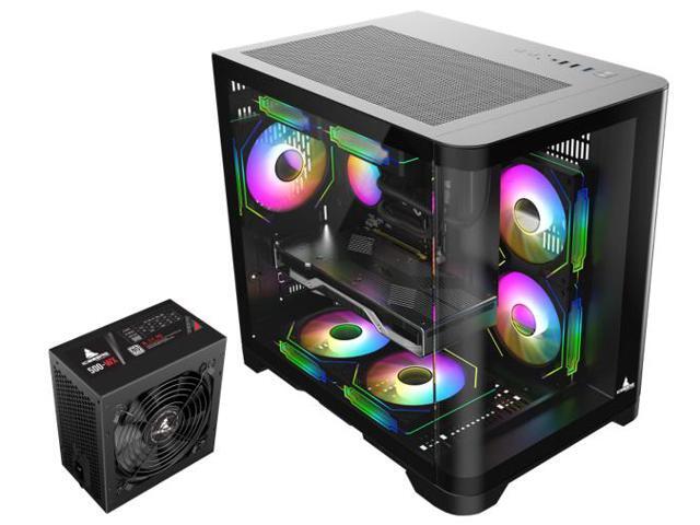 Click here for Iceberg Gaming PC Case Crystal Wave M BLK curved t... prices