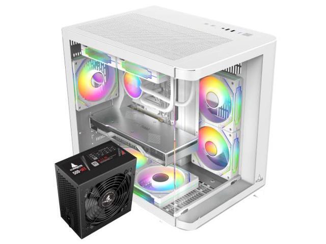 Click here for Iceberg Gaming PC Case Crystal Wave M White curved... prices