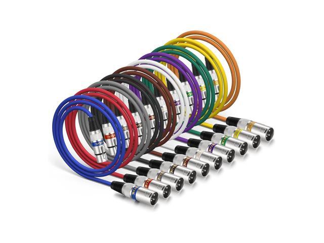 Click here for EBXYA XLR Cable 3ft 10 Color Packs- XLR Male to Fe... prices