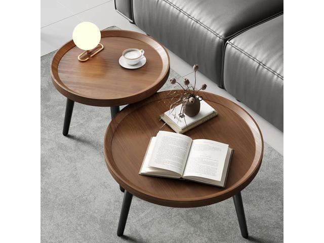Click here for 2 PCS Small Round Coffee Table Set  Mid Century Mo... prices