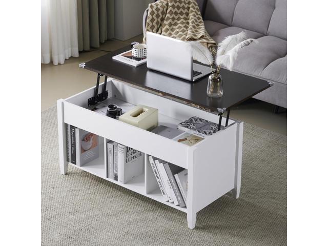 Click here for VINGLI Lift Top Coffee Table  White  with Storage... prices