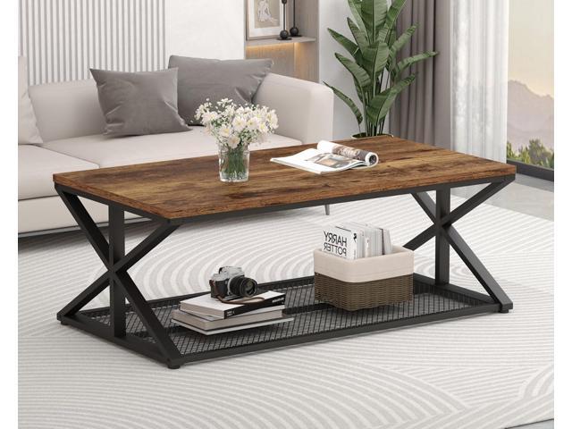 Click here for IBF Rustic Brown Coffee Table with Storage  Farmho... prices