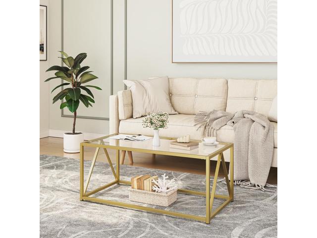 Click here for HOOBRO Glass Coffee Table  Gold Coffee Tables for... prices