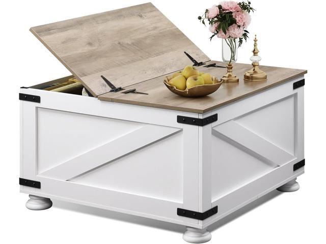 Click here for WLIVE Farmhouse Coffee Table  31.5 Square Wood Cen... prices