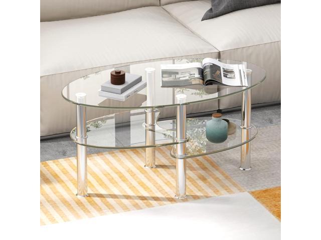 Click here for COSTWAY Glass Coffee Table  3-Tier Sofa Side Table... prices