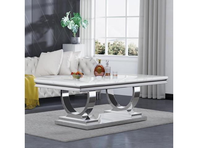 Click here for Modern Marble Coffee Table  Rectangular White and... prices