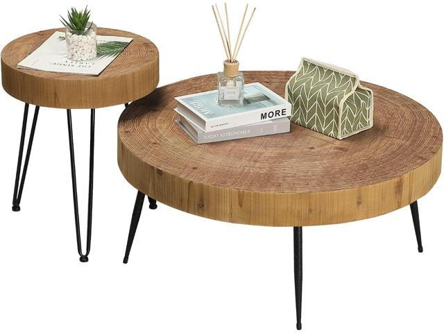 Click here for RUSTOWN Farmhouse Round Coffee Table Set of 2  Coc... prices