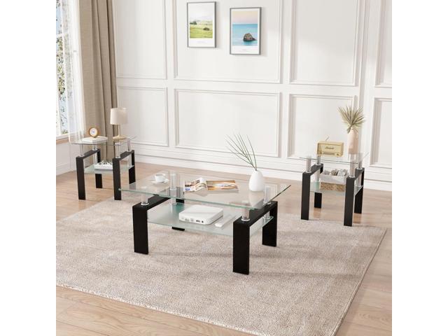 Click here for 3 Piece Living Room Table Set  Glass Coffee Table... prices