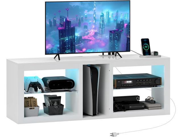 Click here for HOMCOM Modern TV Stand with LED Lights and Power O... prices