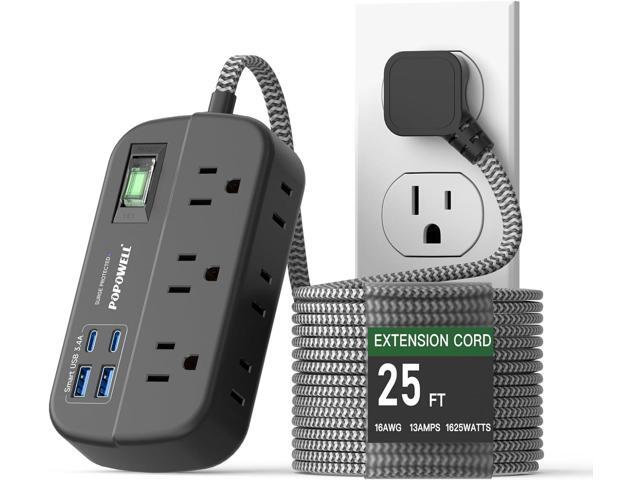 Click here for 25 FT Flat Extension Cord  Power Strip with Surge... prices