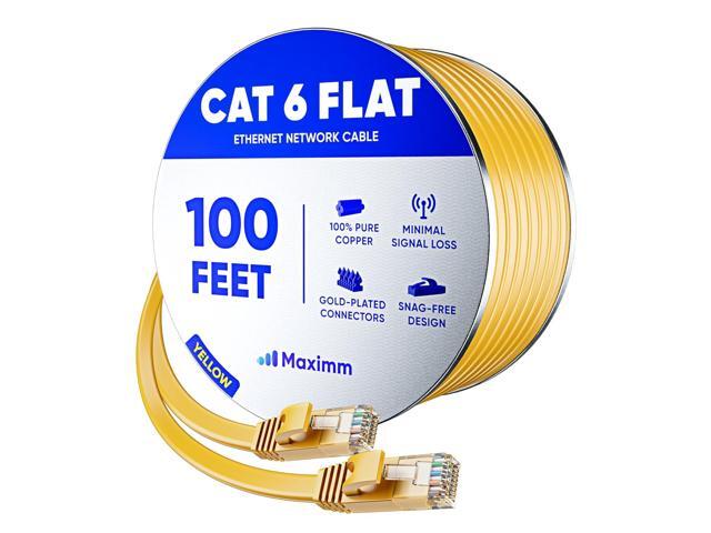 Click here for Maximm Cat6 Ethernet Cable 100ft  Yellow - Flat Hi... prices