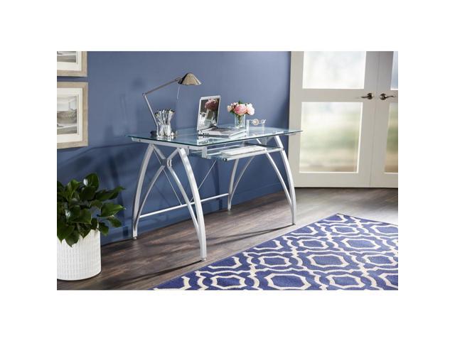 Click here for Realspace Vista 48W Glass Computer Desk  Silver prices