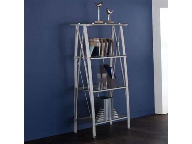 Click here for Realspace Vista 60H 4-Shelf Glass/Metal Bookcase... prices