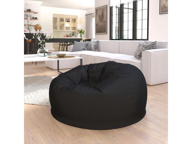 Flash Furniture Oversized Bean Bag Chair for Kids and Adults  Set of 1  Black