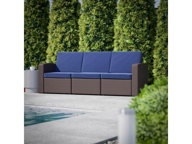 Click here for Flash Furniture Seneca Chocolate Brown Faux Rattan... prices