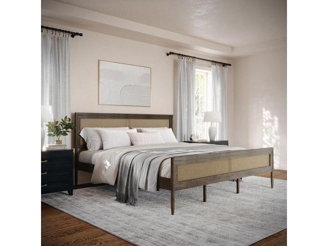 Click here for Martha Stewart Jax Platform Bed with Rattan Headbo... prices