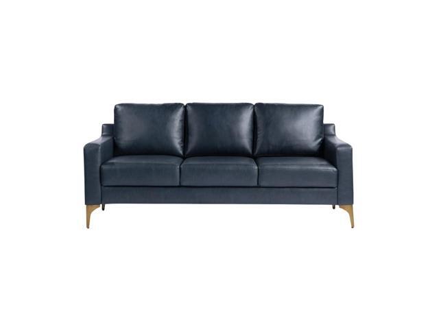 Serta 78W Faux Leather Francis Sofa - NAVY