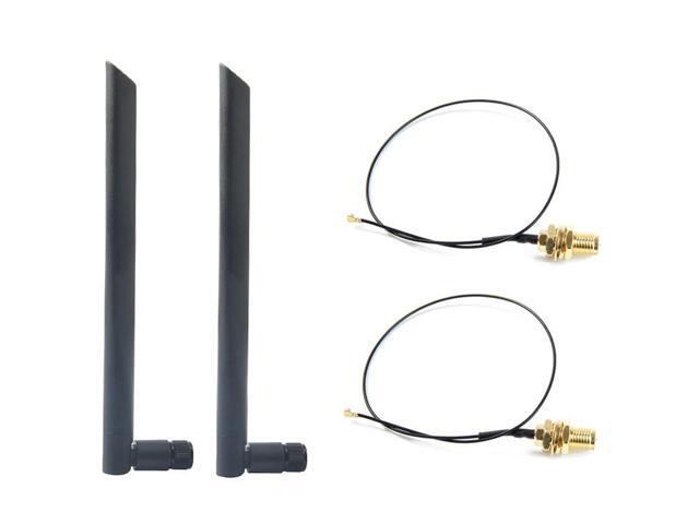 Click here for Dual Band 6Dbi Wireless WiFi Antenna RP-SMA+MHF4 P... prices