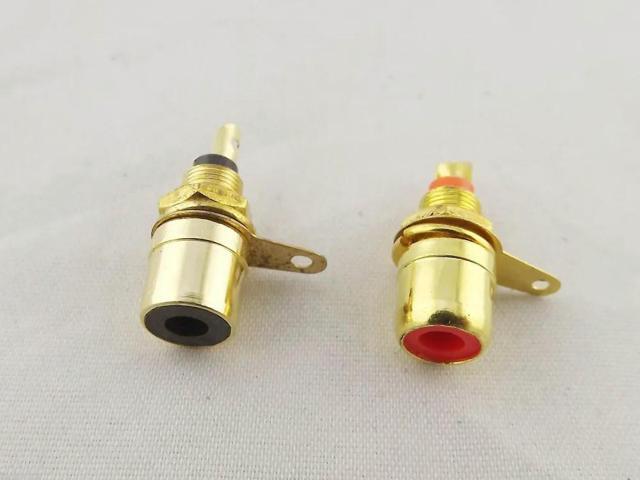 Click here for 1 Pair Gold RCA Phono Female Chassis Panel Mount S... prices