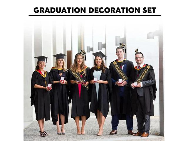 Click here for 2Set Grad Cap Headband Graduated Satin Sash 2024 G... prices