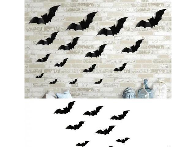 Click here for 16 Pcs Black Scary Bats Stickers Halloween Decorat... prices