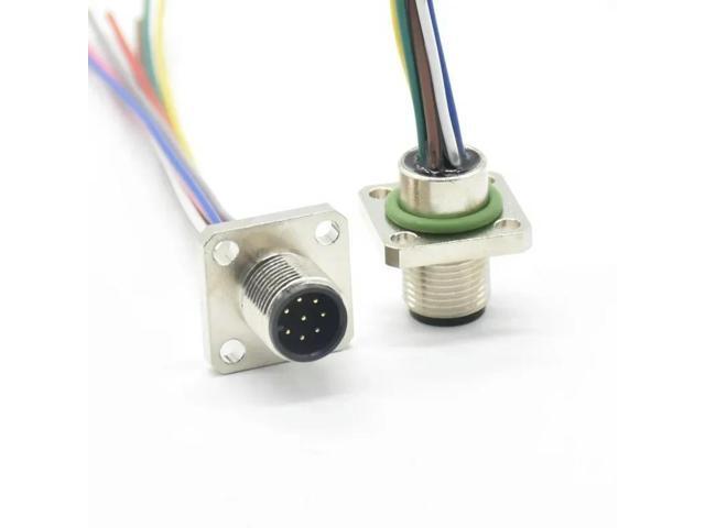 Click here for Square Fixed Male Connector with Hole  M12 - 8 Cor... prices