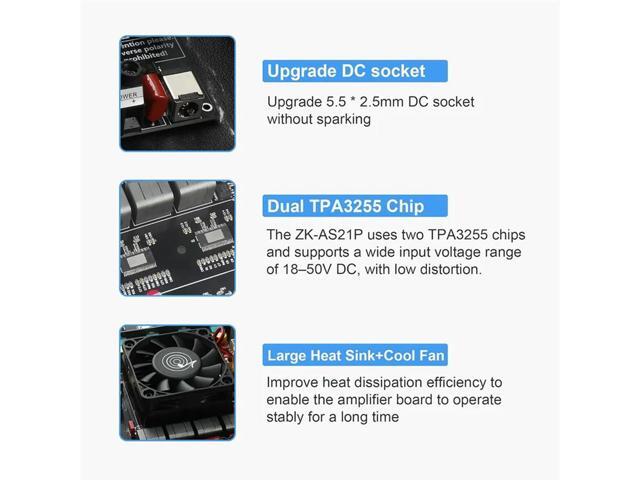 Click here for ZK-AS21P Bluetooth Amplifier Board - 300W+300W+600... prices