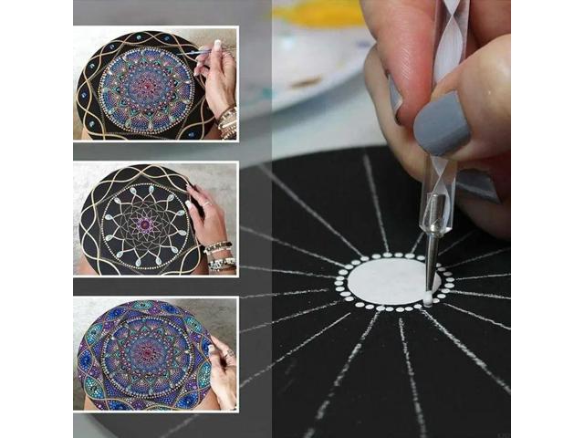 Click here for 8pcs Black Round Cardboard Mandala Painting Paper... prices