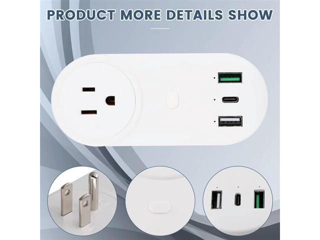 Click here for Socket Plug 16A 2-Hole USB+Type-C Outlets 65W Remo... prices