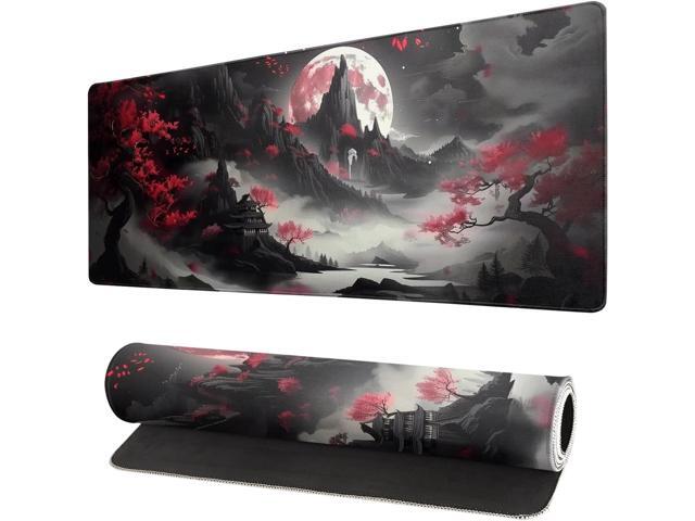 Click here for Japanese Desk Mat Red Full Moon Desk Pad Black Riv... prices