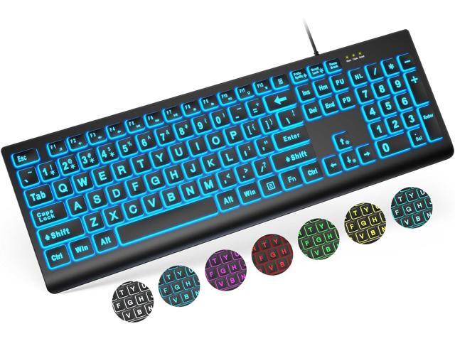 Click here for SABLUTE Large Print Backlit Keyboard  Wired USB Li... prices