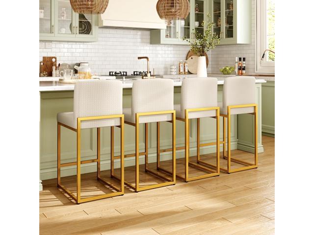 Click here for MAISON ARTS Off White & Gold Bar Stools Set of 4... prices