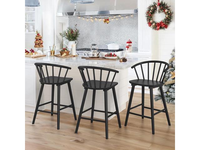 Click here for LUE BONA Bar Stools Set of 3  Black Farmhouse Bars... prices
