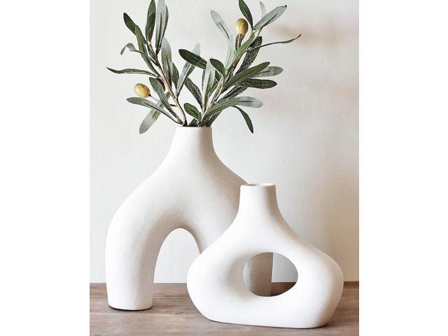 Click here for Carrots Den Donut Vase  Set of 2 - White Large Cer... prices