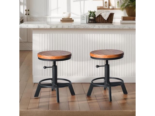 Click here for Set of 2 Industrial Bar Stools Short Stool Swivel... prices