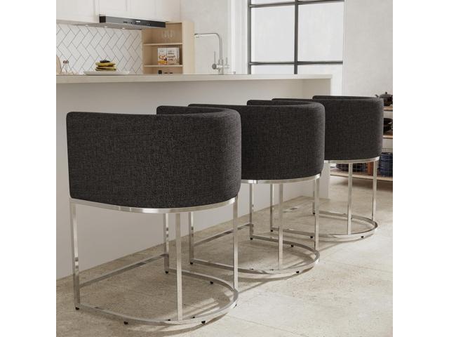 Click here for Contemporary Charcoal Linen Bar Stools Set of 3  2... prices