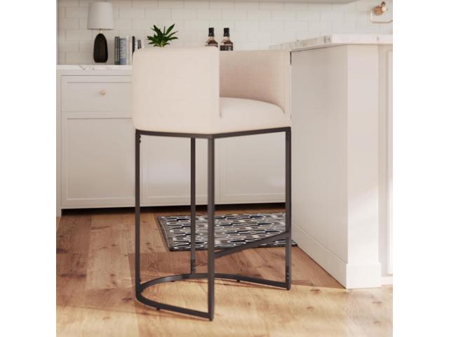 Click here for HNY Modern Counter Height Linen Fabric Cream Uphol... prices