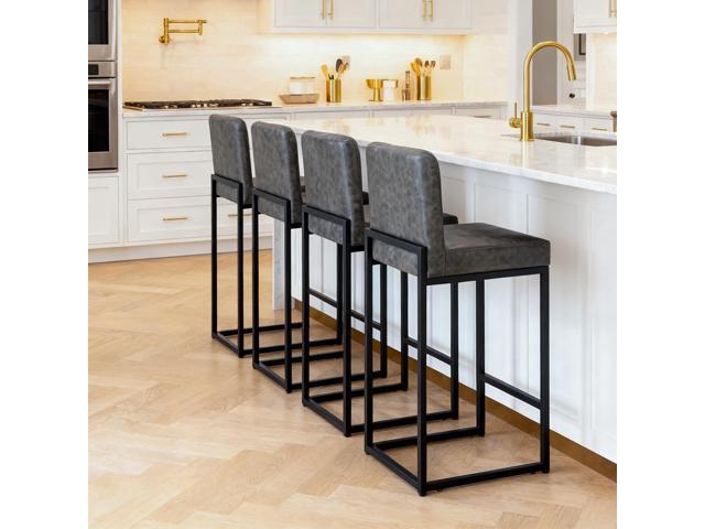 Click here for MAISON ARTS Faux Leather Bar Stools Set of 4  24 I... prices